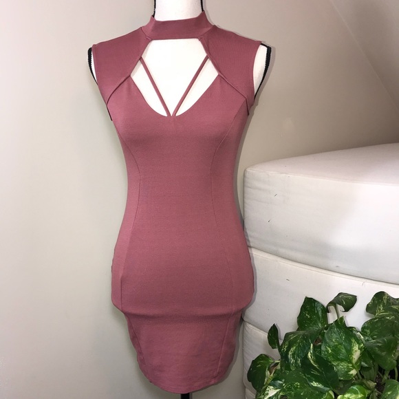 Dresses | Xs Body Con Mini Dress With Cutouts At Neck Back | Poshmark